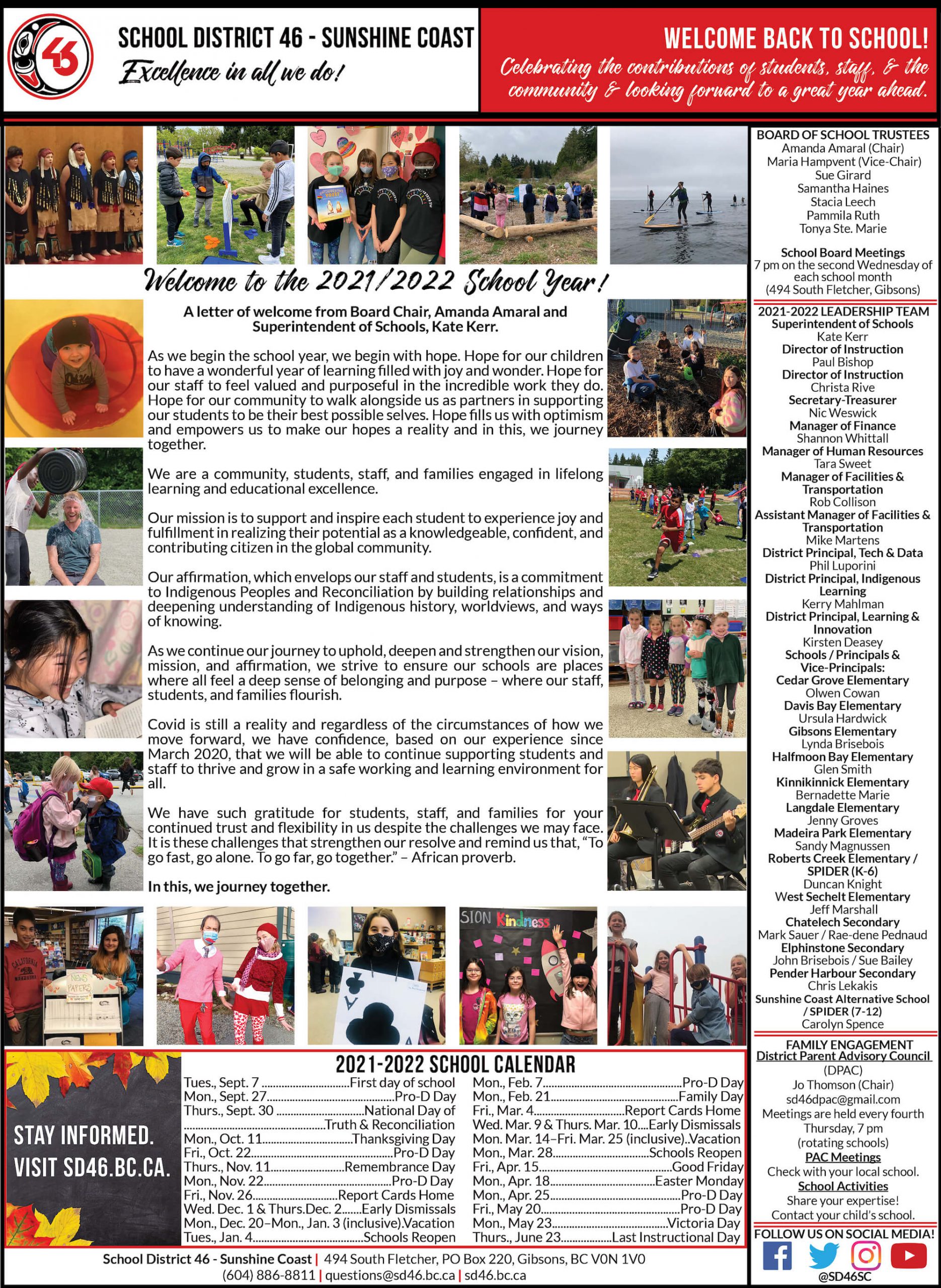 Welcome to the 2021/2022 School Year! | School District 46