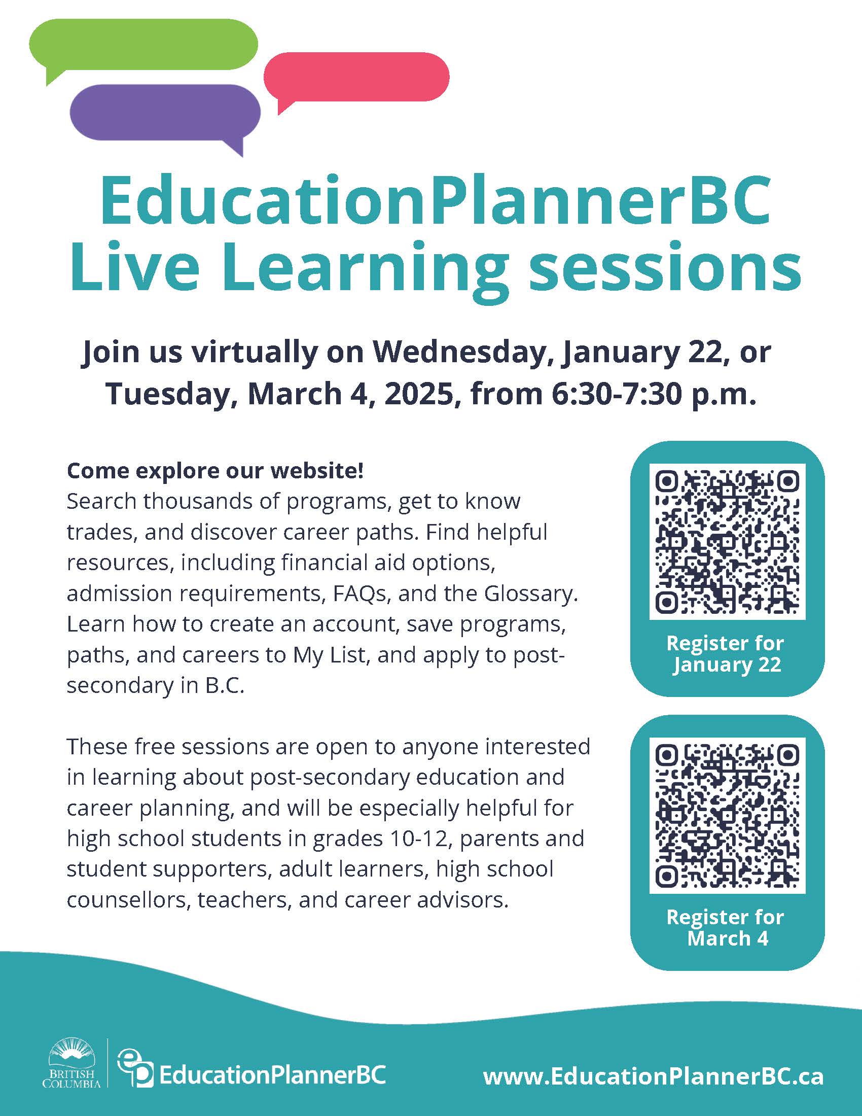 EducationPlanner BC Virtual Sessions | School District 46